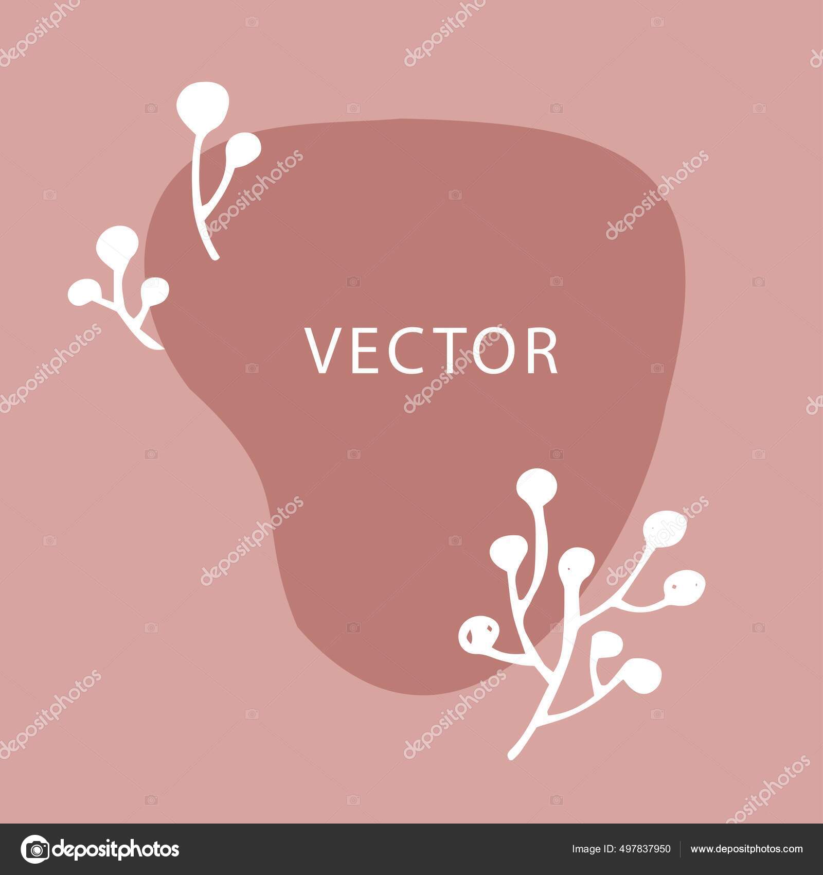 Simple Decorative Empty Banner Flowers Floral Elements Shapeless Blot ...