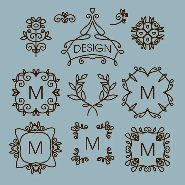 Set of line vector monograms Stock Vector Image by ©Zubroffka #80225846