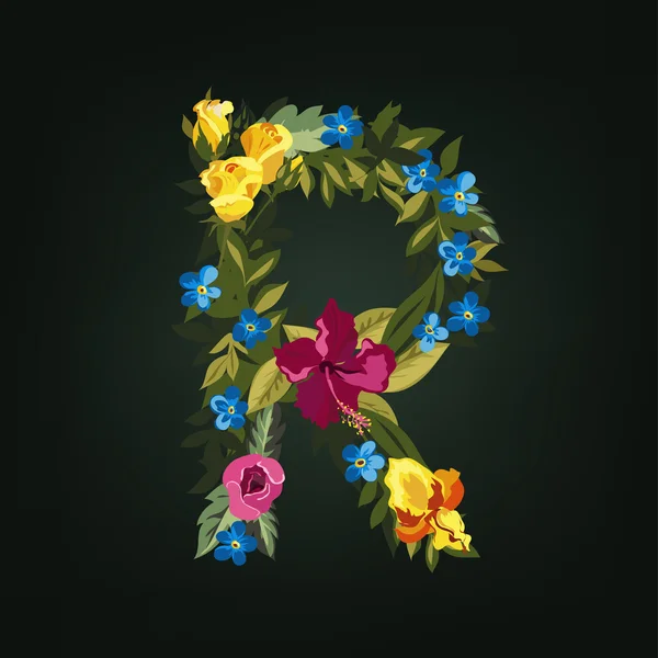 Flower letter in vector Vector Art Stock Images | Depositphotos