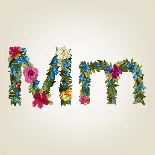 Flower alphabet. Colorful font. Uppercase. Stock Vector Image by ...