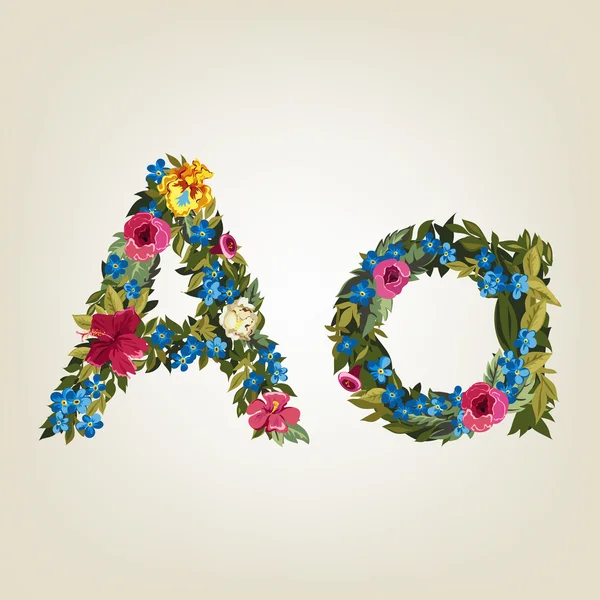 Colorful flower font. Lowercase letters Stock Vector Image by ...