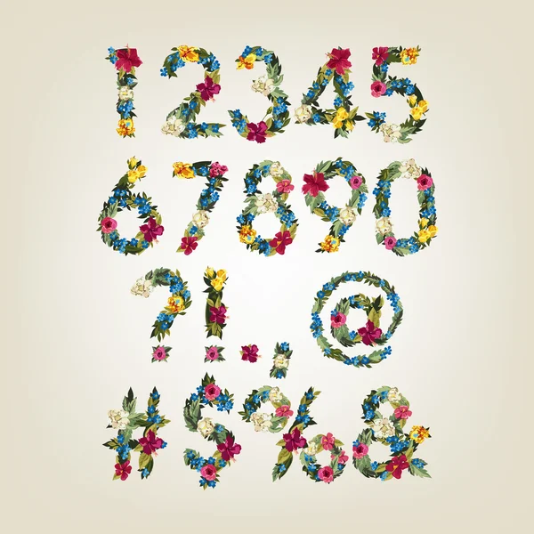 Flower numbers | Flower numbers — Stock Vector © Willypd #11800508