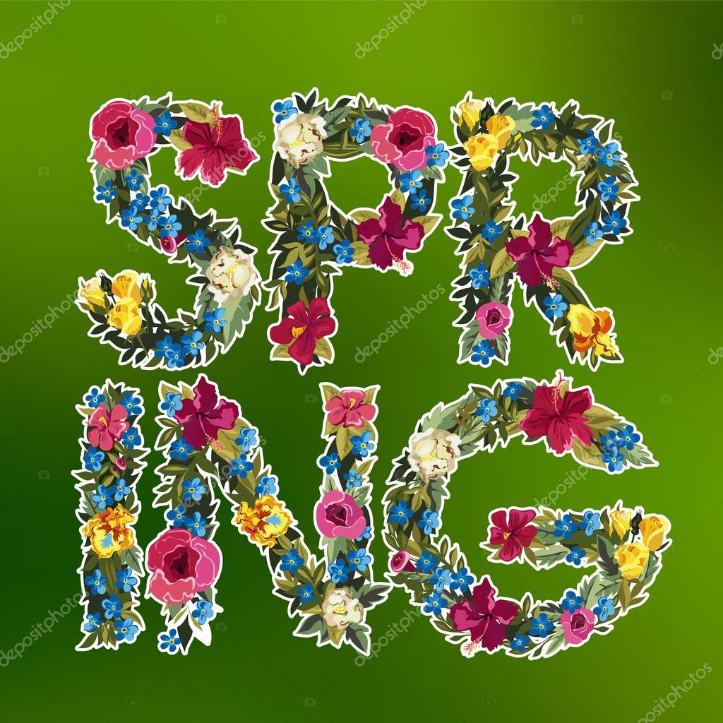 Floral spring lettering background Stock Vector Image by ©Sonulkaster ...