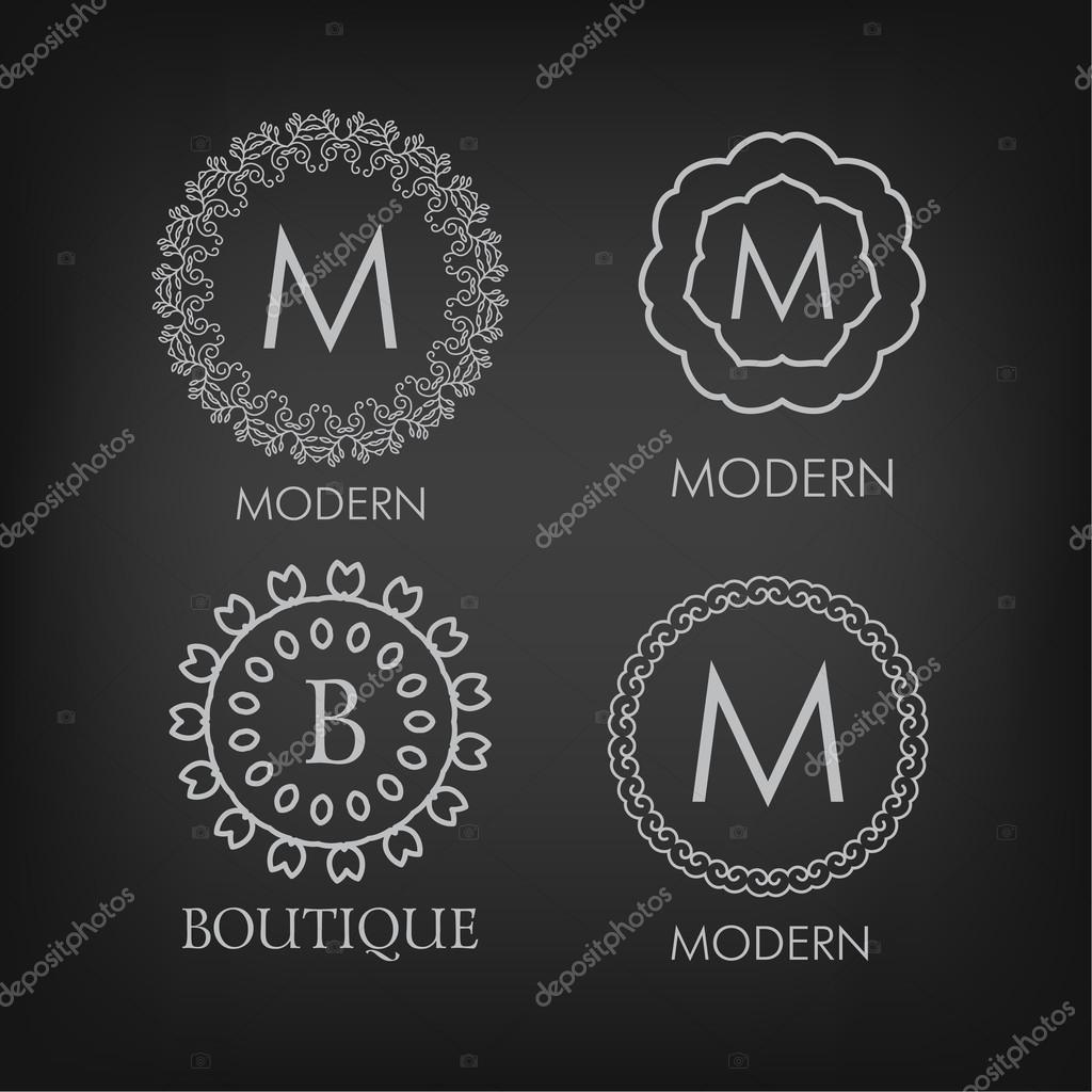 Set of luxury monogram designs templates Stock Vector Image by ...