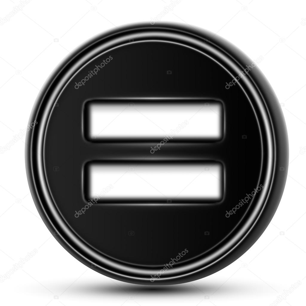 Equal mark on the black counter. Isolated. — Stock Photo © PirenX ...