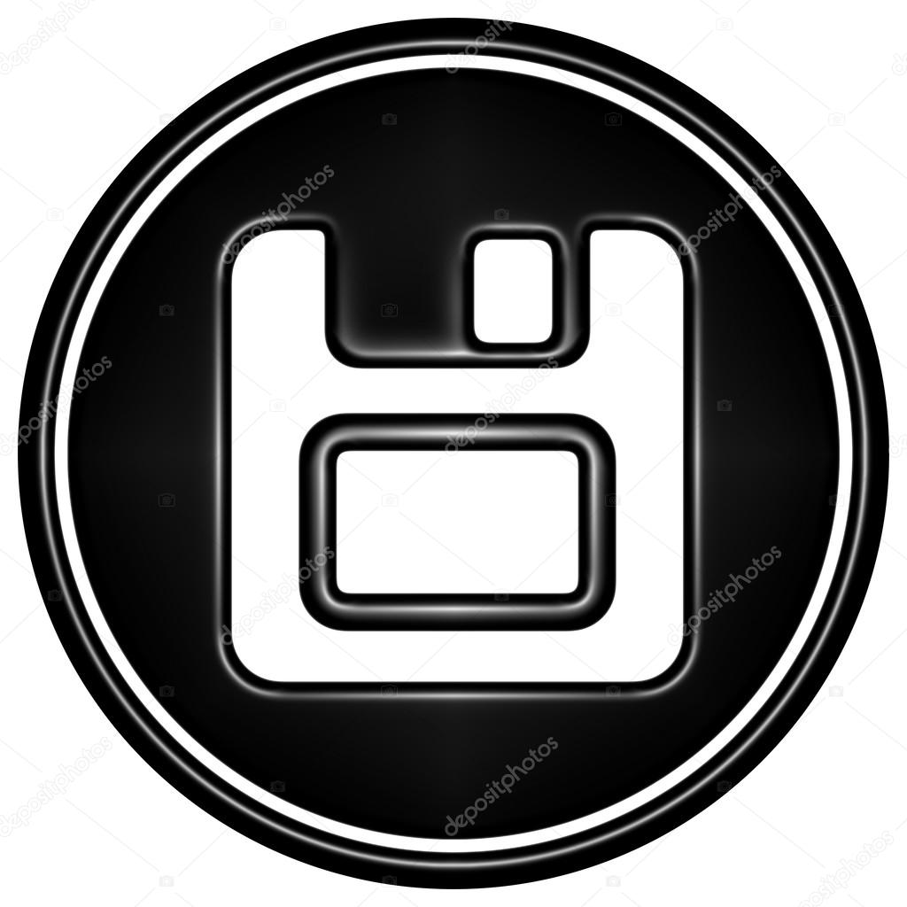 Black round icon on white background — Stock Photo © PirenX #87602696