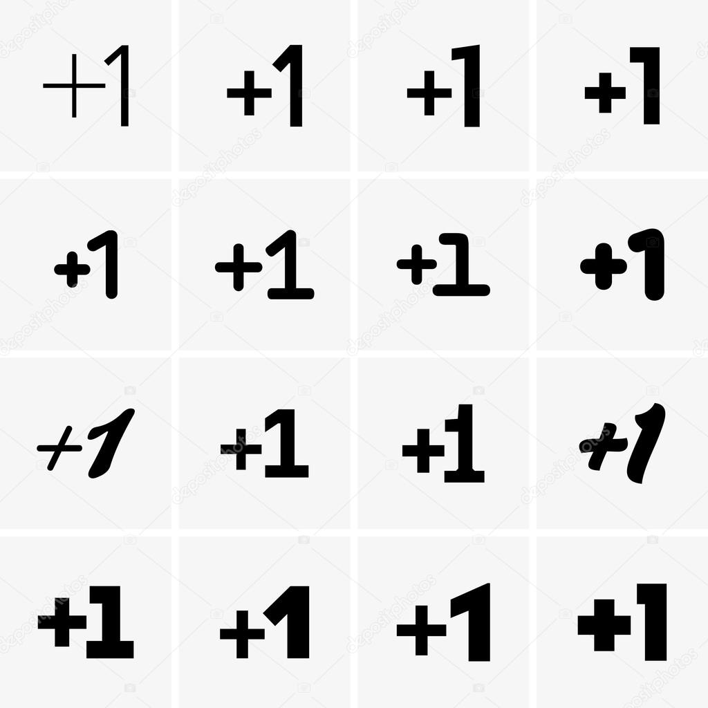 Más uno signos Vector de stock #112682680 de ©Den.Barbulat