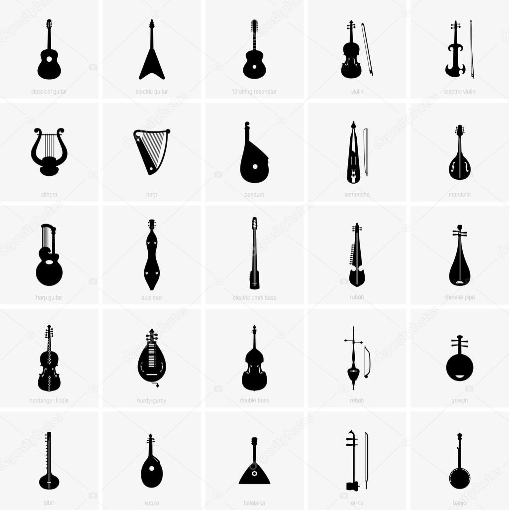 Stringed musical instruments Stock Vector Image by ©Den.Barbulat #120547638 Stringed musical instruments Stock Vector Image by ©Den.Barbulat #120547638