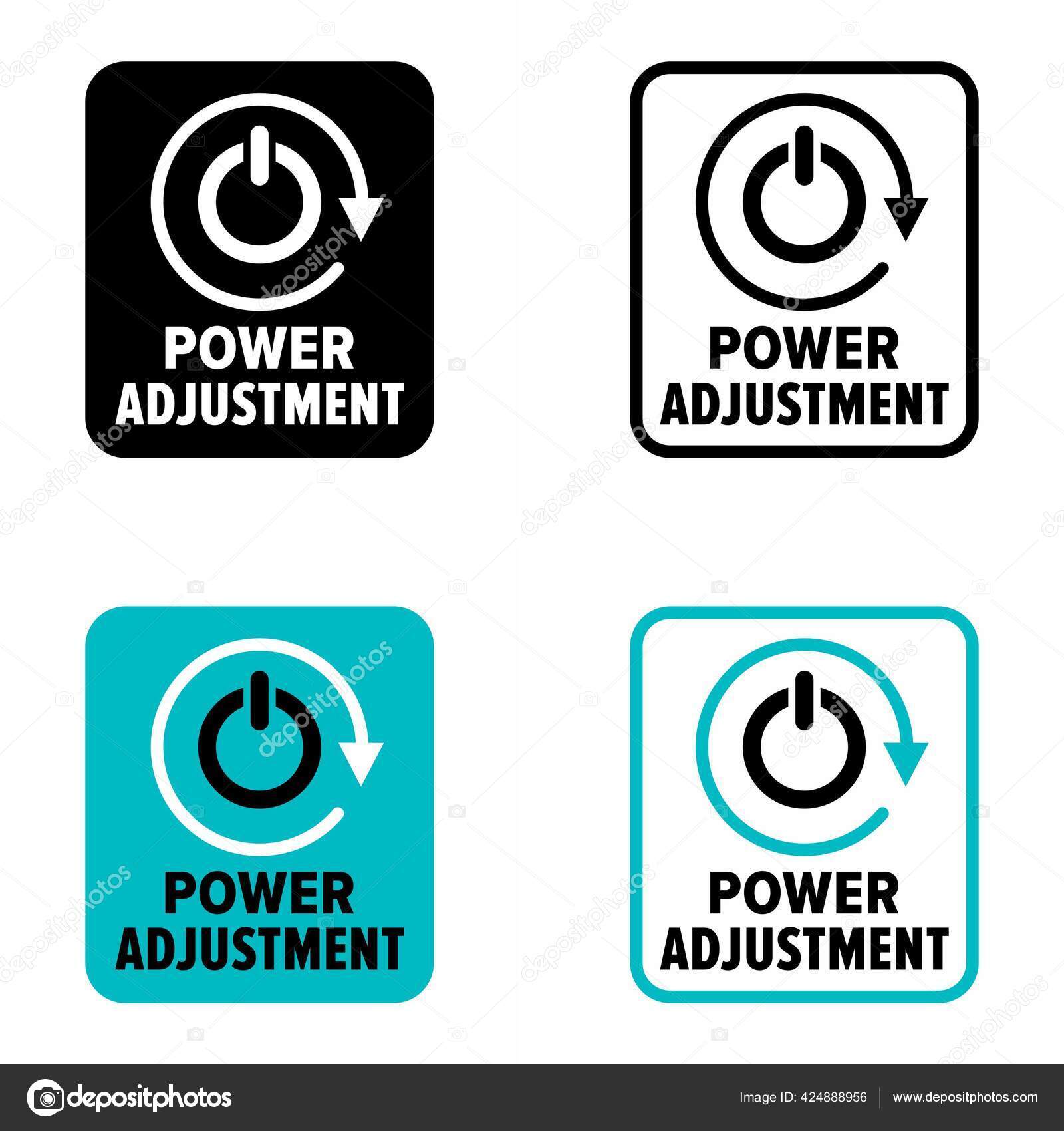 Power Adjustment Button Information Sign Stock Vector by ©Den.Barbulat ...