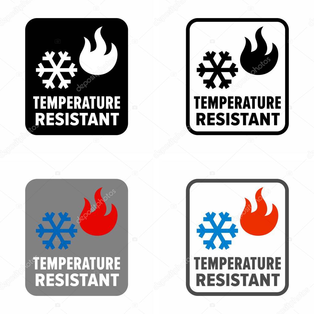 "Resistente a la temperatura "materiales, componentes, abrigos signo de ...