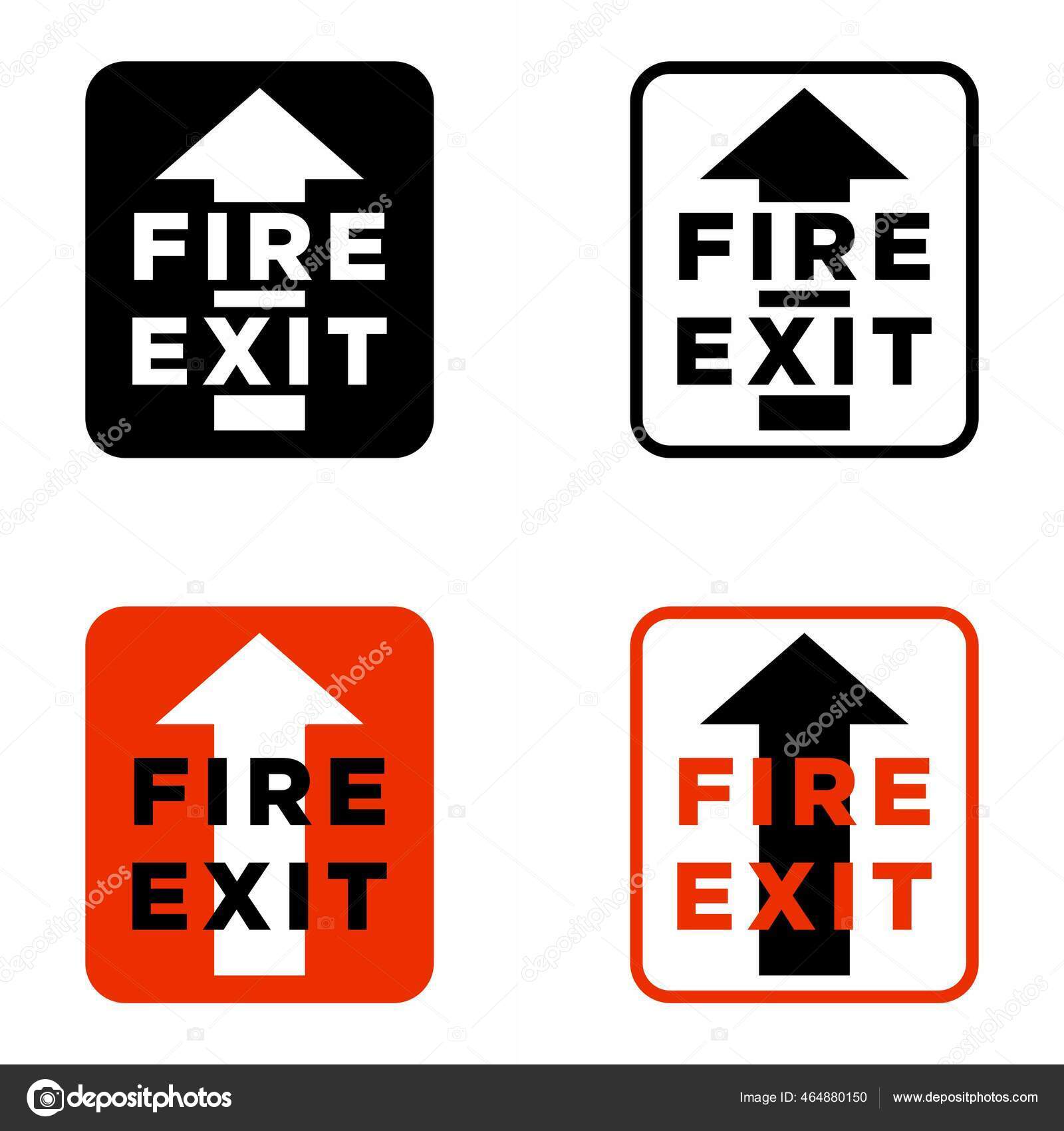 Fast Evacuation Emergency Fire Exit Information Sign Stock Vector by ...