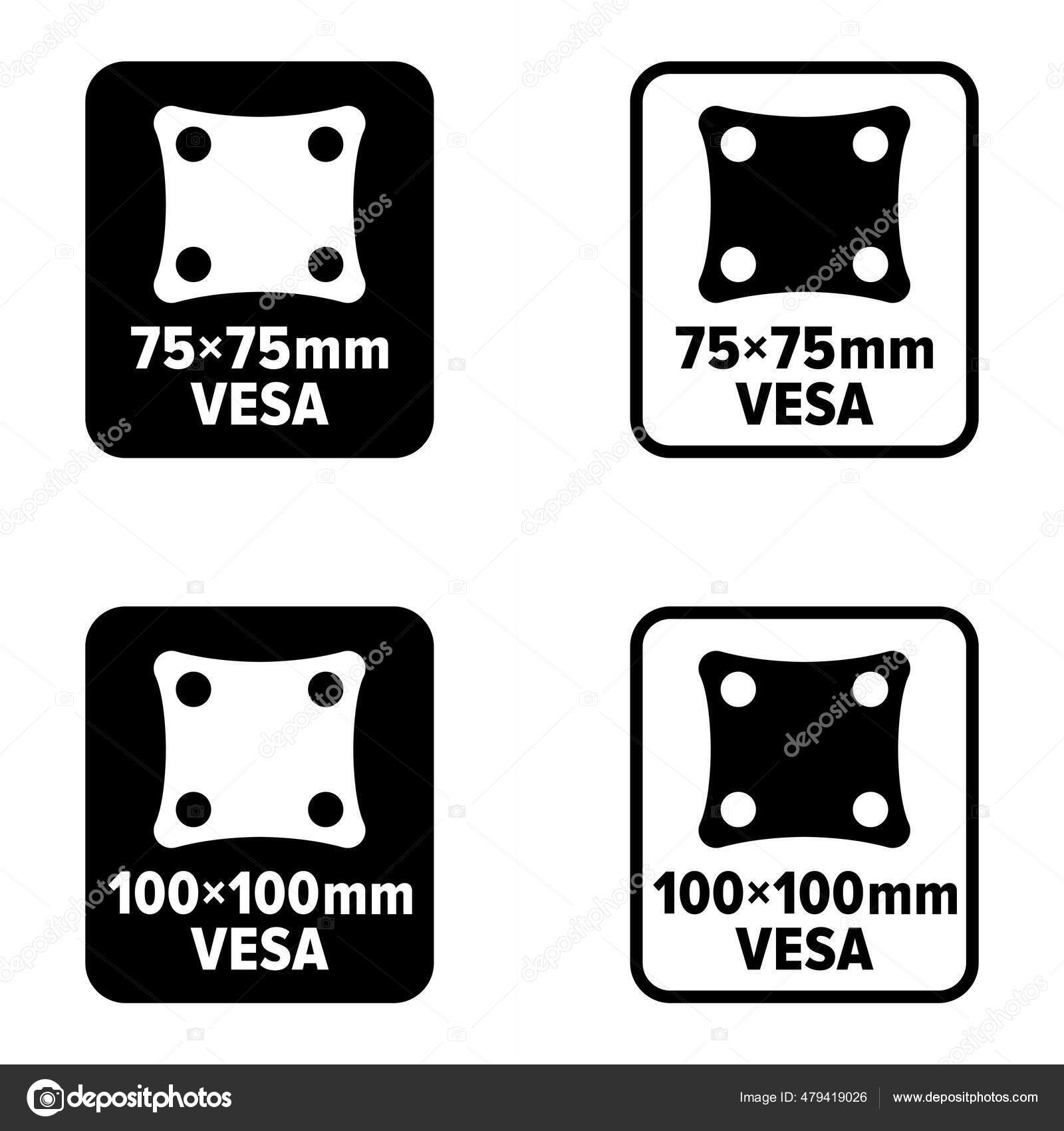 75X75 100X100 Vesa Señal Información Del Adaptador Montaje Vector de ...