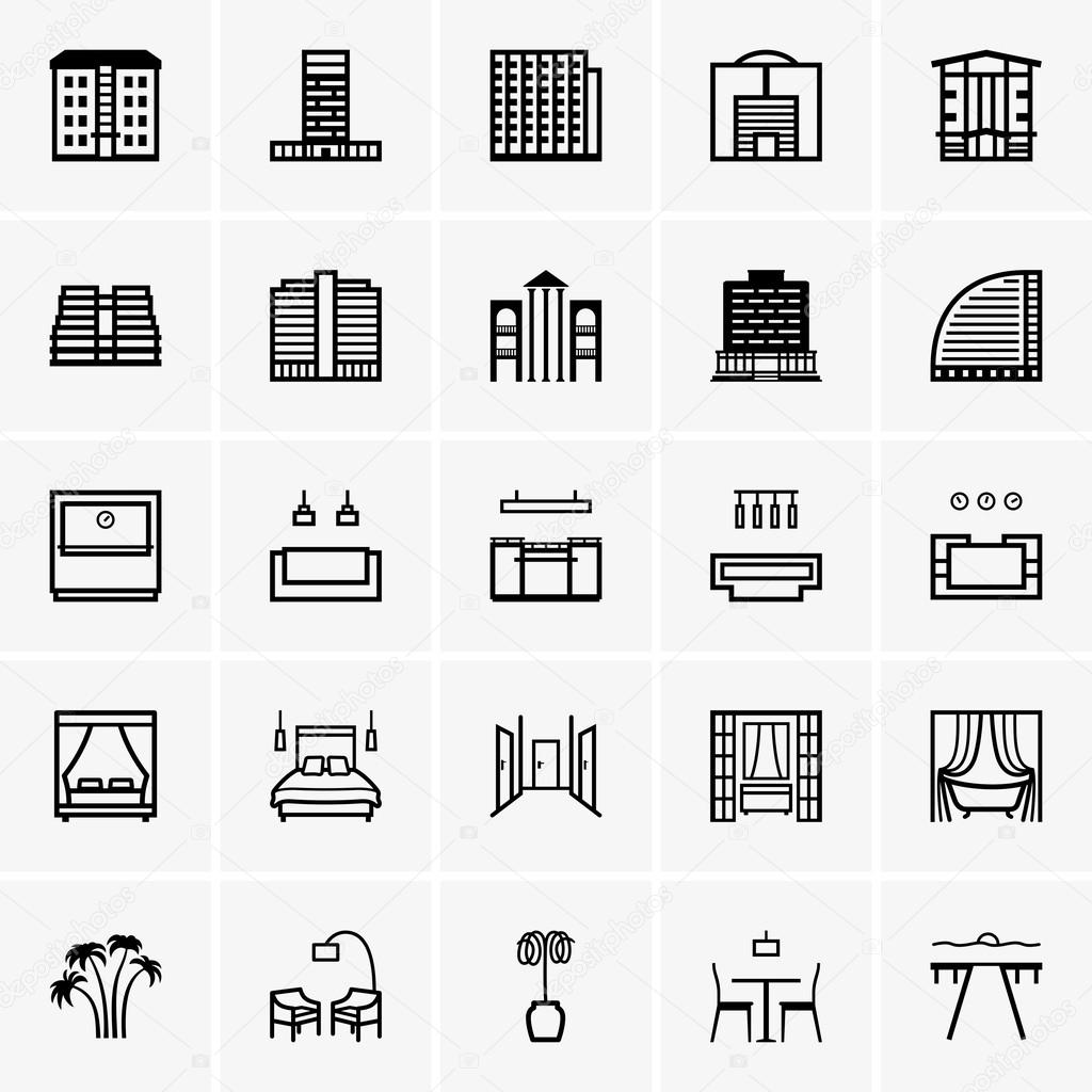 Otel Simgeleri ©Den.Barbulat 55569857'e ait Stok Vektör