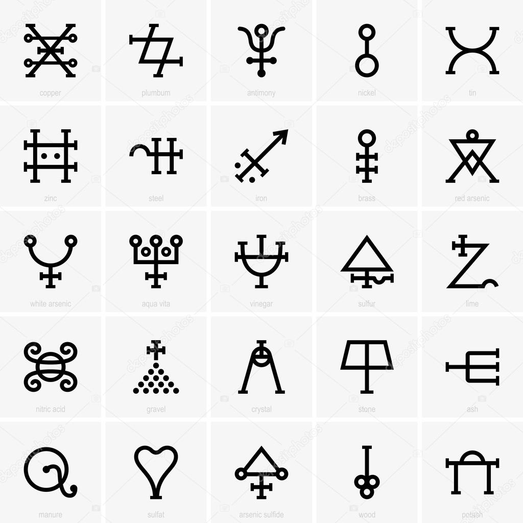 Alchemy icons — Stock Vector © Den.Barbulat #75333803