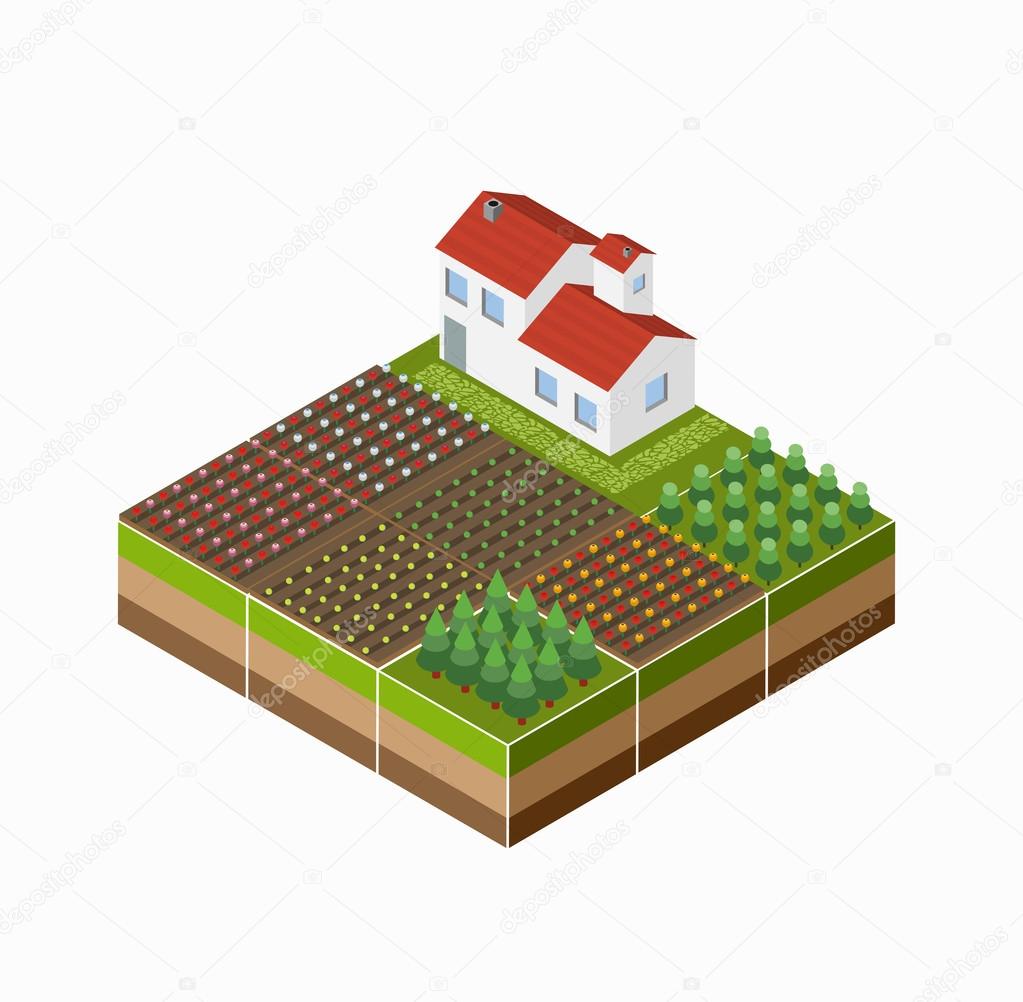 Isometric landscape — Stock Vector © alexzel21 #74266723