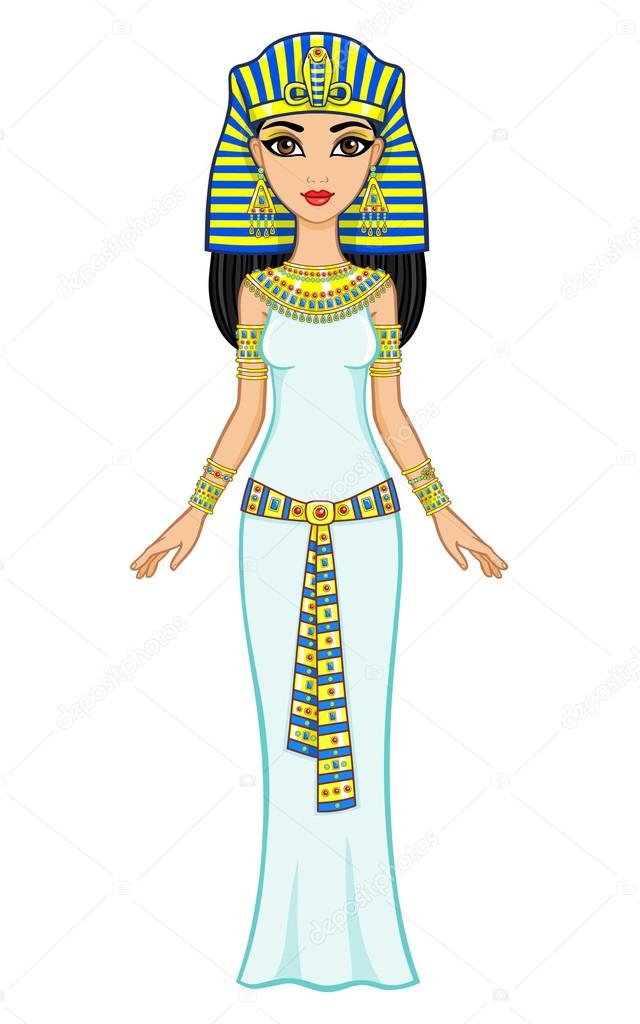 Animación Princesa egipcia en joyas de oro. Reina Cleopatra ...