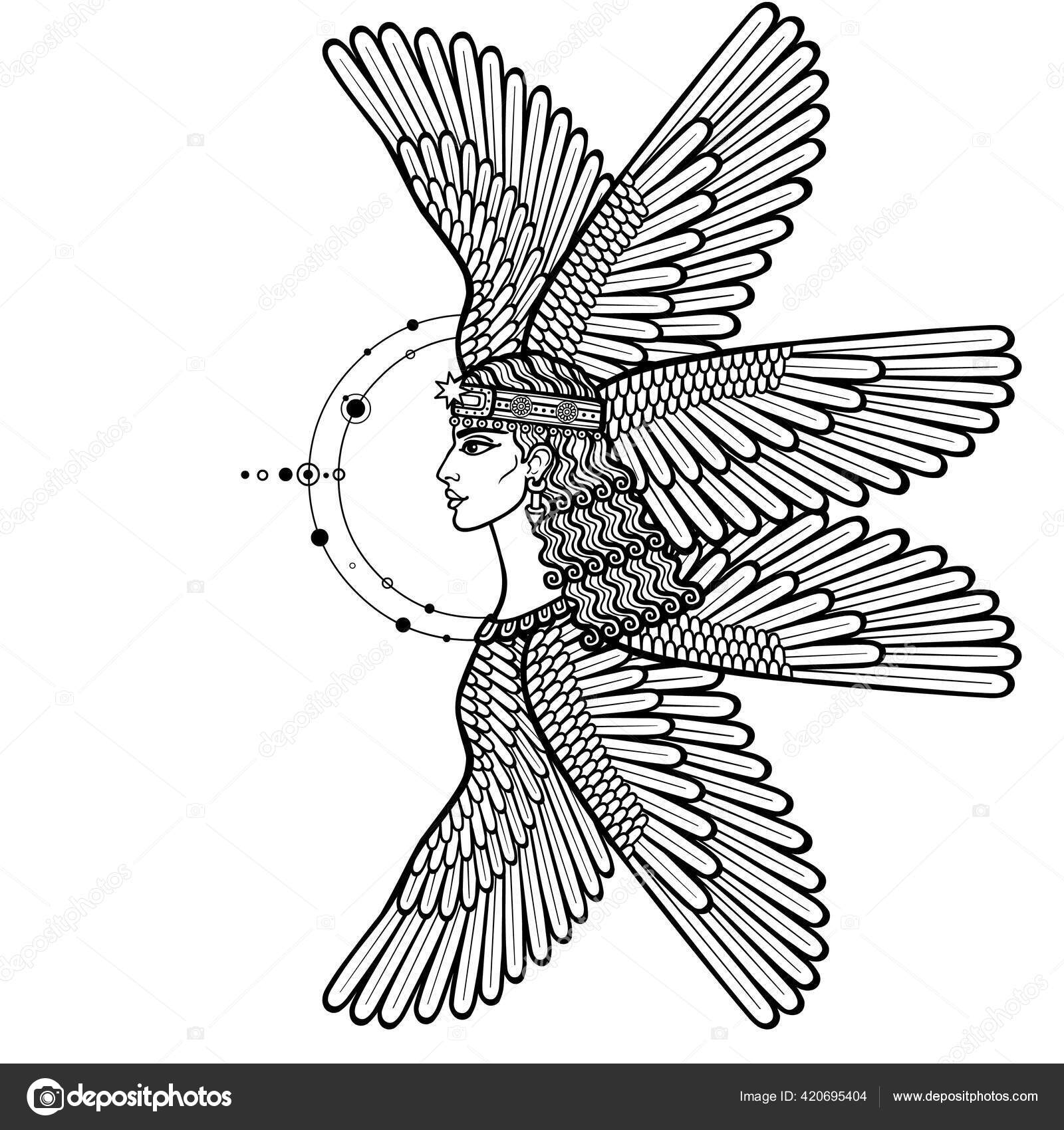 Inanna Goddess Ishtar Symbol Lion Star Symbols Mesopotamia Sumerian ...