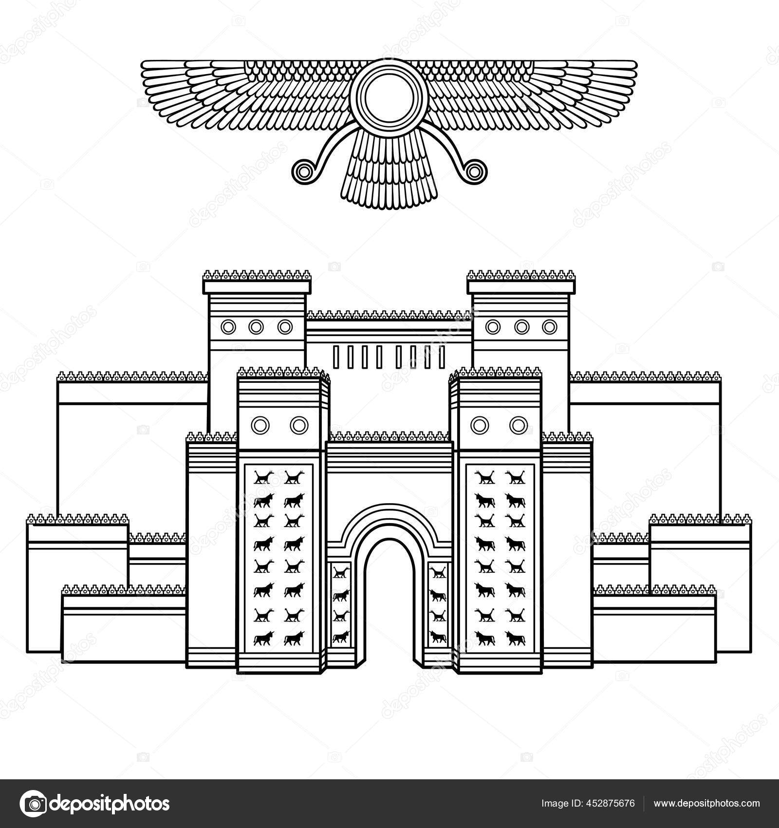 Ishtar Gate Drawing Ishtar Gate (Artist's Impression) (Illustration)