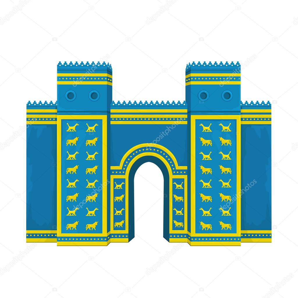 Dibujo a color de dibujos animados: Puerta de Ishtar. Antiguo templo ...