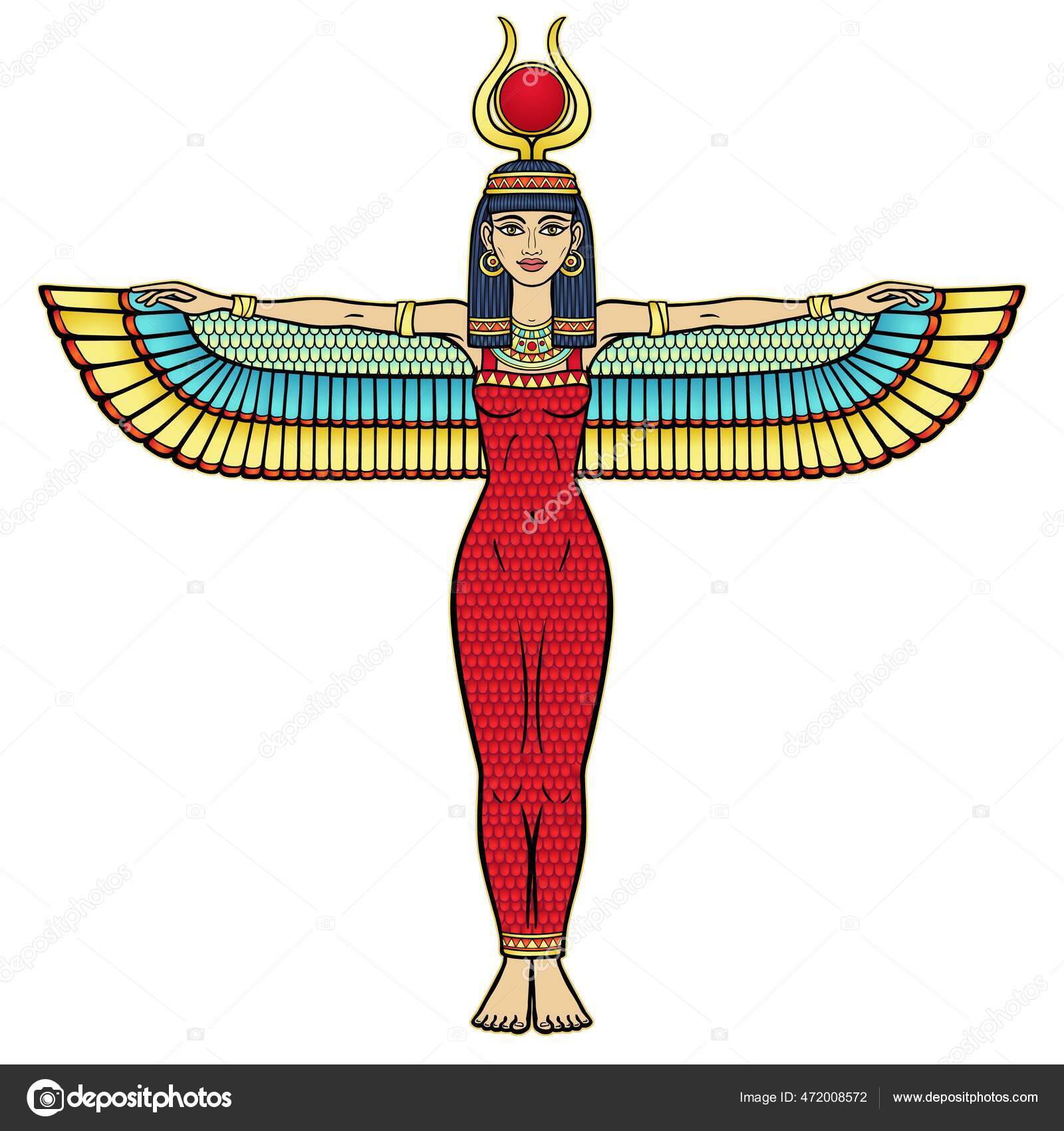 Egyptian Winged Goddess Drawings