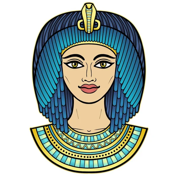 Animation Portrait Egyptian Man Royal Headscarf Profile View Vector ...
