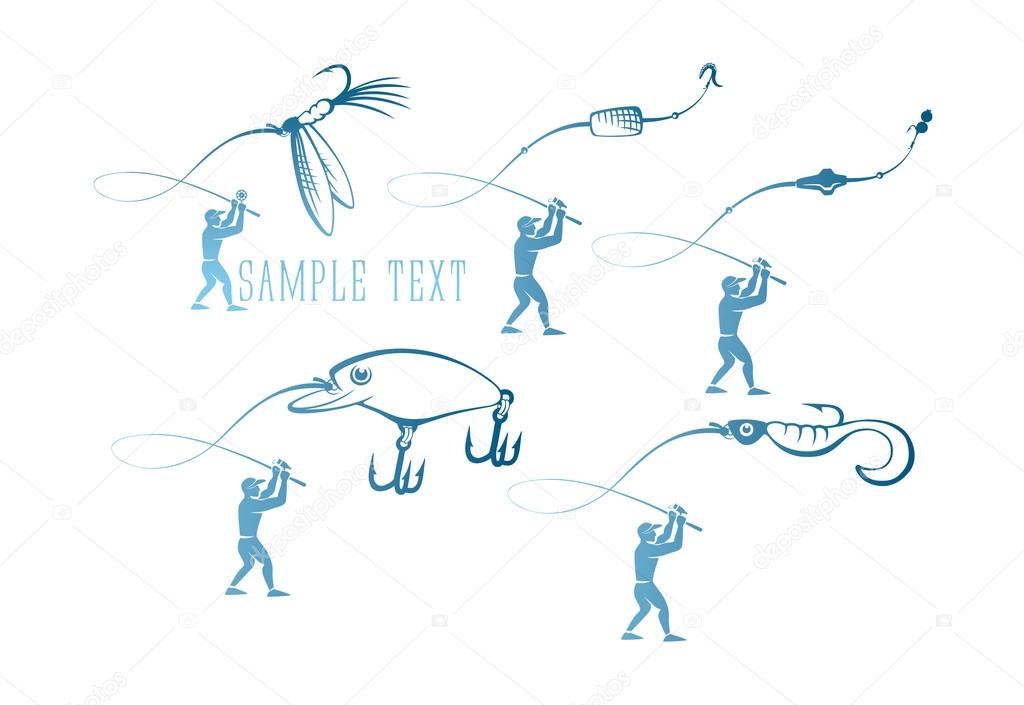 Fishing theme icons — Stock Vector © kvasay #100844734