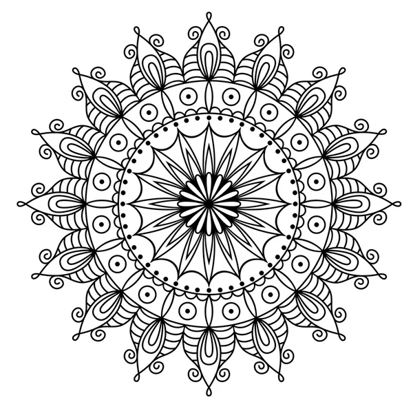 Mandala Illustration For Adult Coloring — Stock Vector © Rijal 107009314