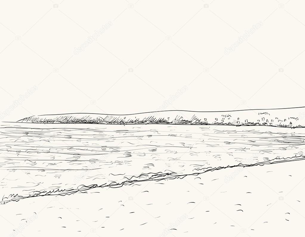 Beach Horizon Drawing