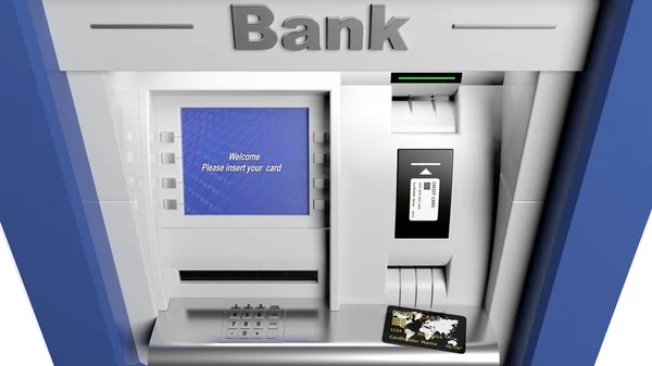 Atm machine display on tablet isolated on white Stock Photo by ...