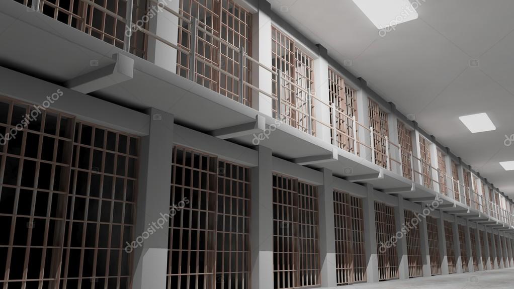 Rows of prison cells, prison interior. Stock Photo by ©viperagp 96370226