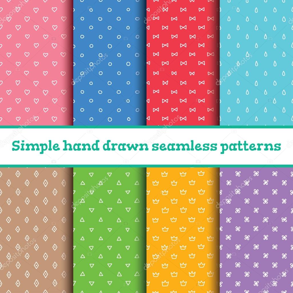 Set of simple patterns Stock Vector Image by ©SlyBrowney #118014034