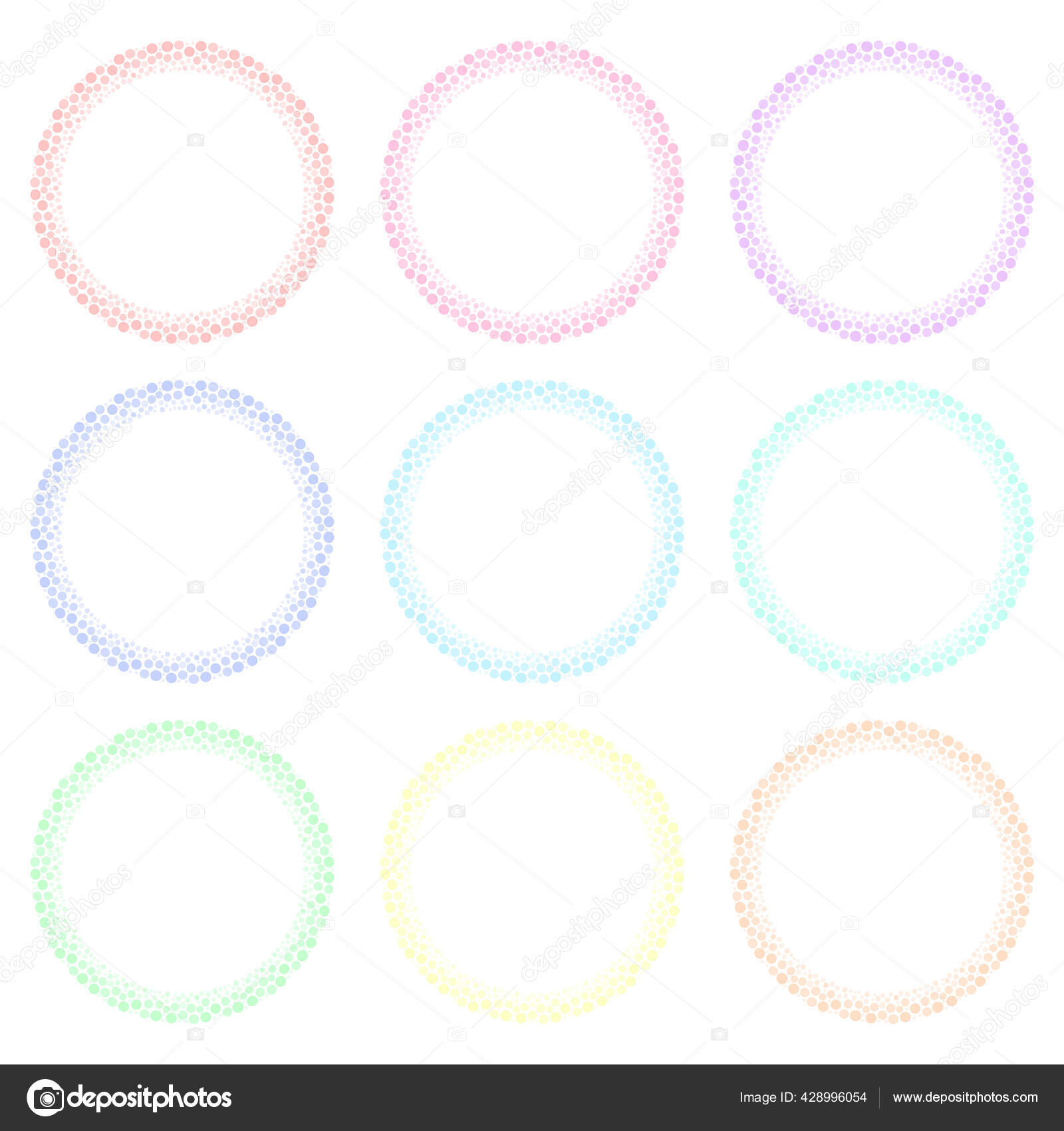 Gentle Frames Set Frames Pastel Color Circles Vector Eps Stock Vector ...