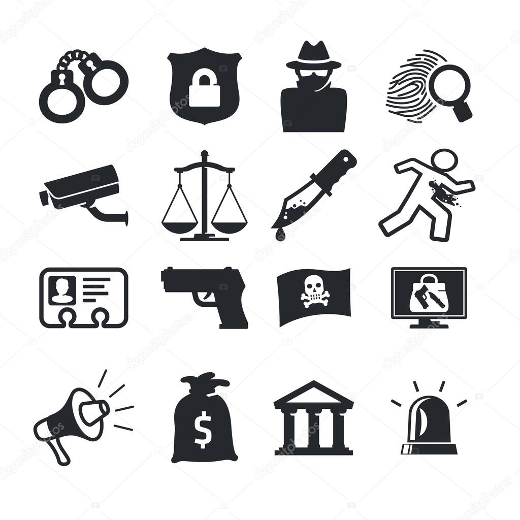 Crime icons Stock Vector Image by ©Nevada31 #63792801