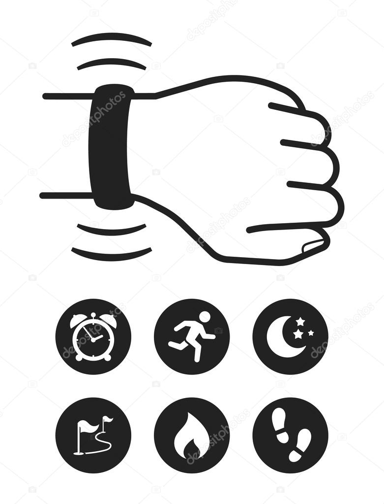 Fitness tracker wearable technology — Stock Vector © Nevada31 #82270858