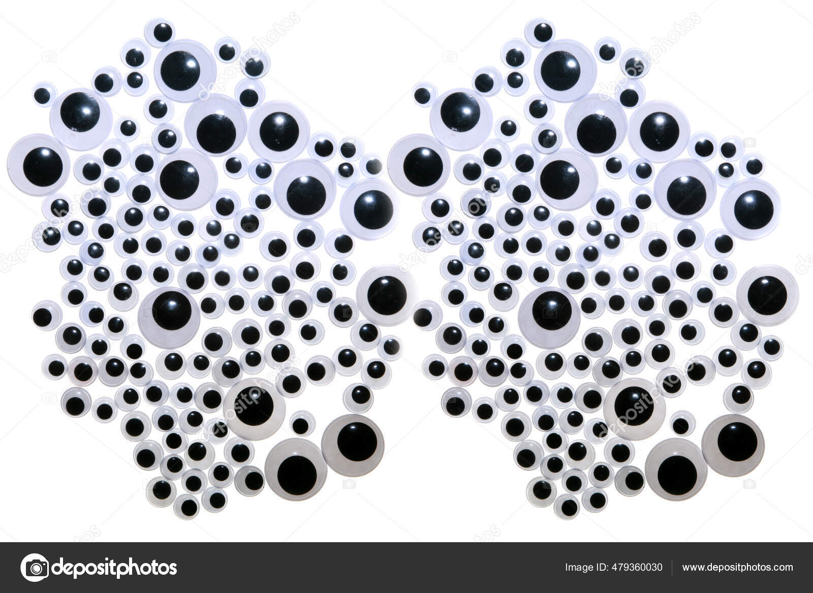 Googly Eyes Googly Plastic Eyes Pattern White Background Used Imitation ...