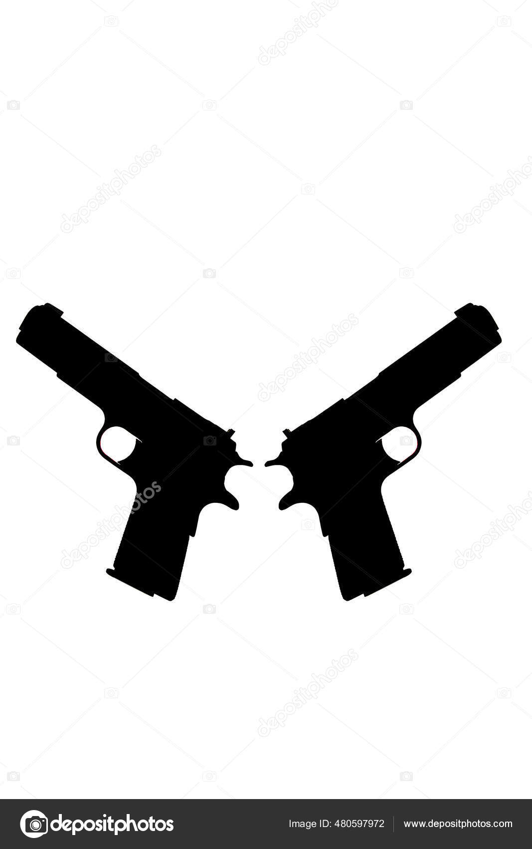 Black Military Police Crossed Pistols