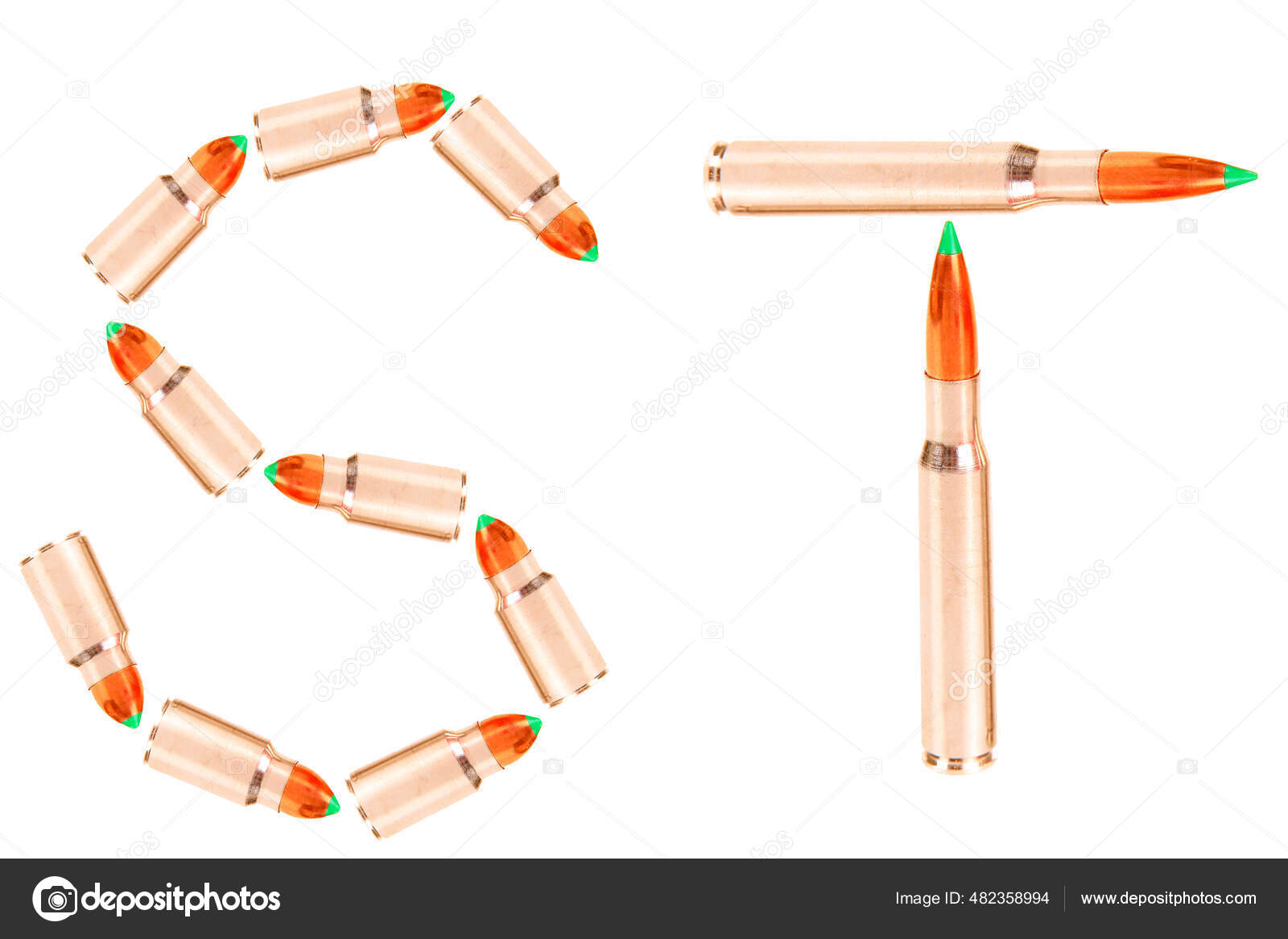 Bullet Bullet Alphabet English Alphabet Written Rifle Bullets Isolated ...