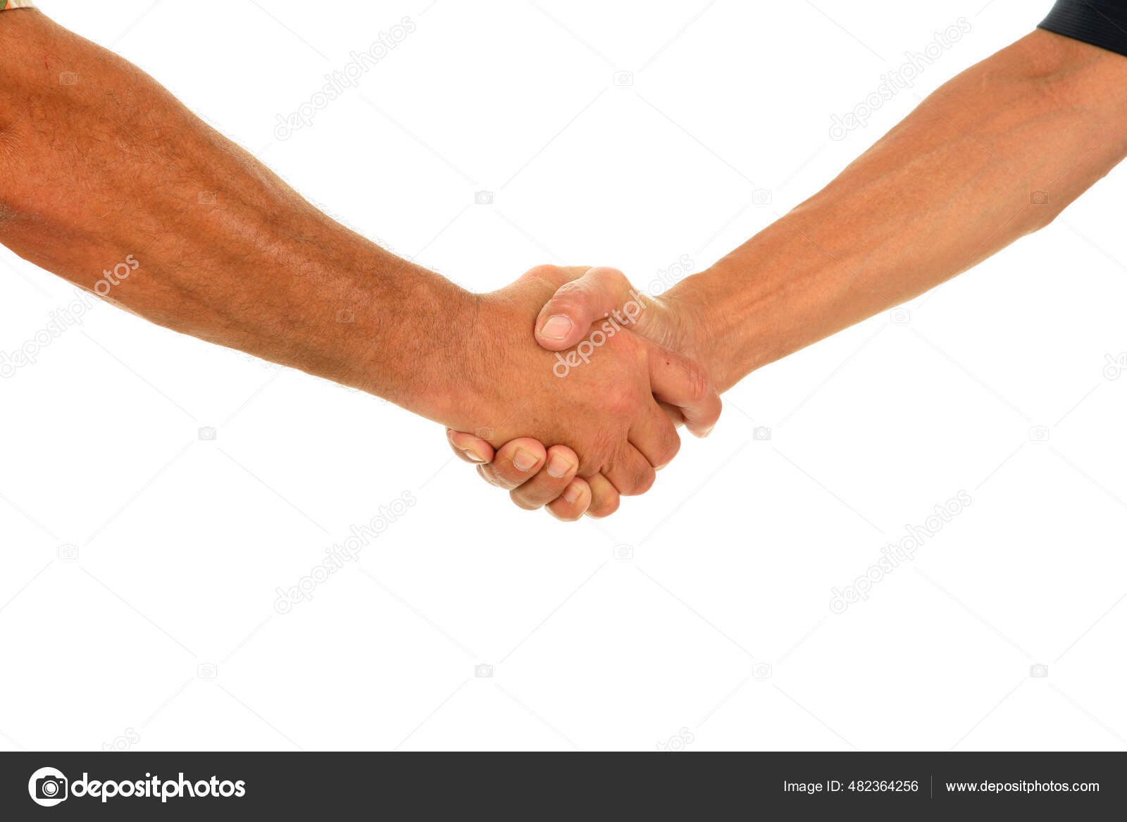 Agitar Mano Dos Hombres Dan Mano Aislado Sobre Blanco Espacio — Foto de ...