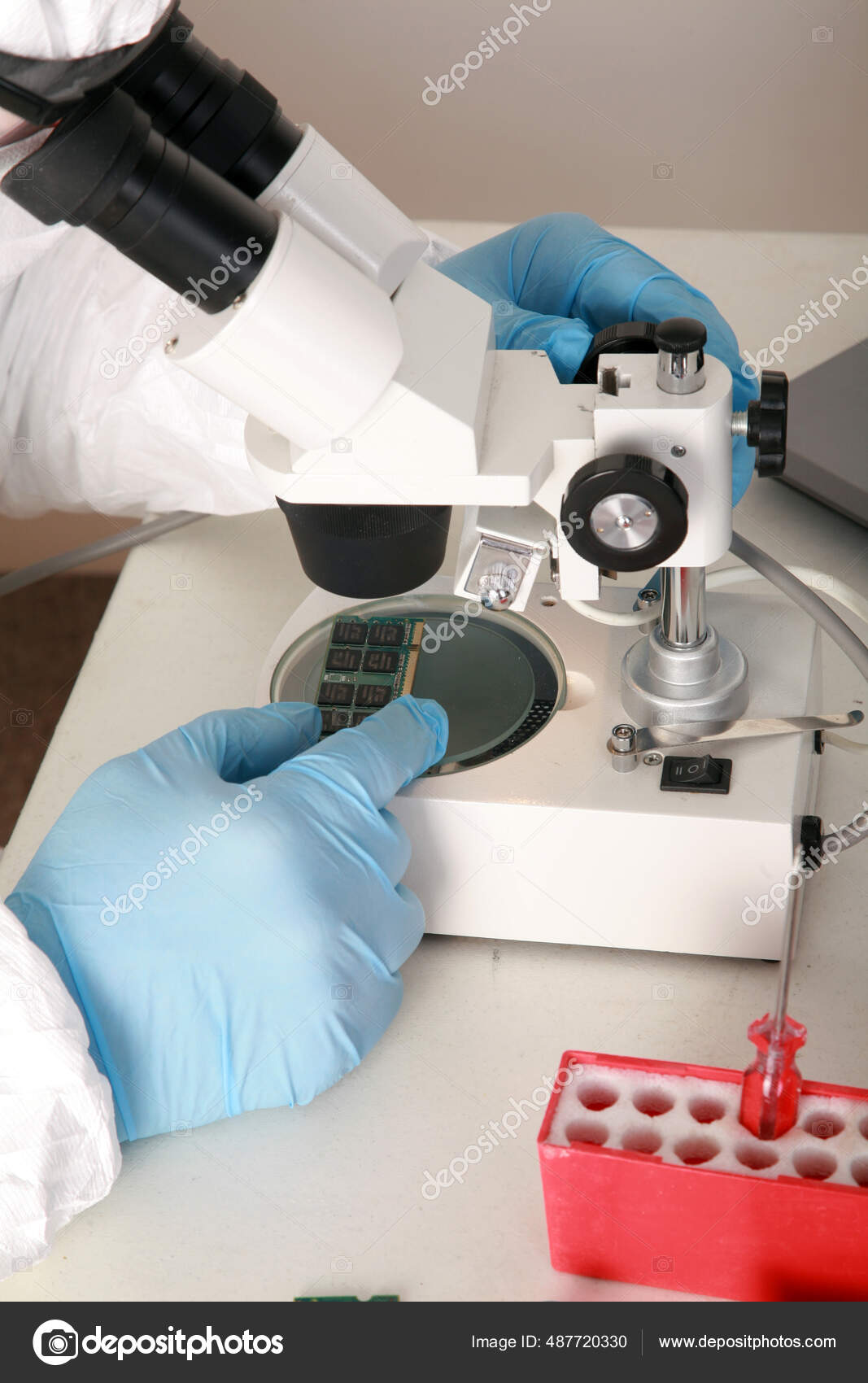 Computer Science Professional Computer Forensics Technician Examines ...