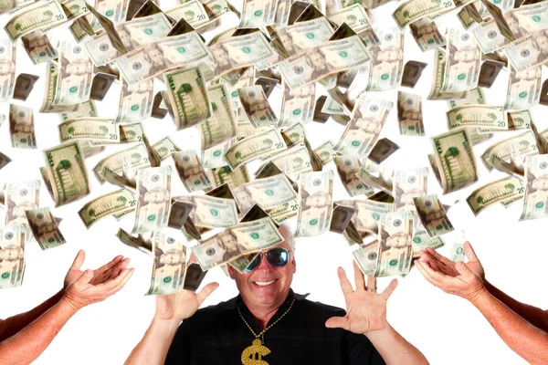 Penger Mann Med Penger Penger Til Lån Rik Mann Lotto – stockfoto © mikeledray #487912306