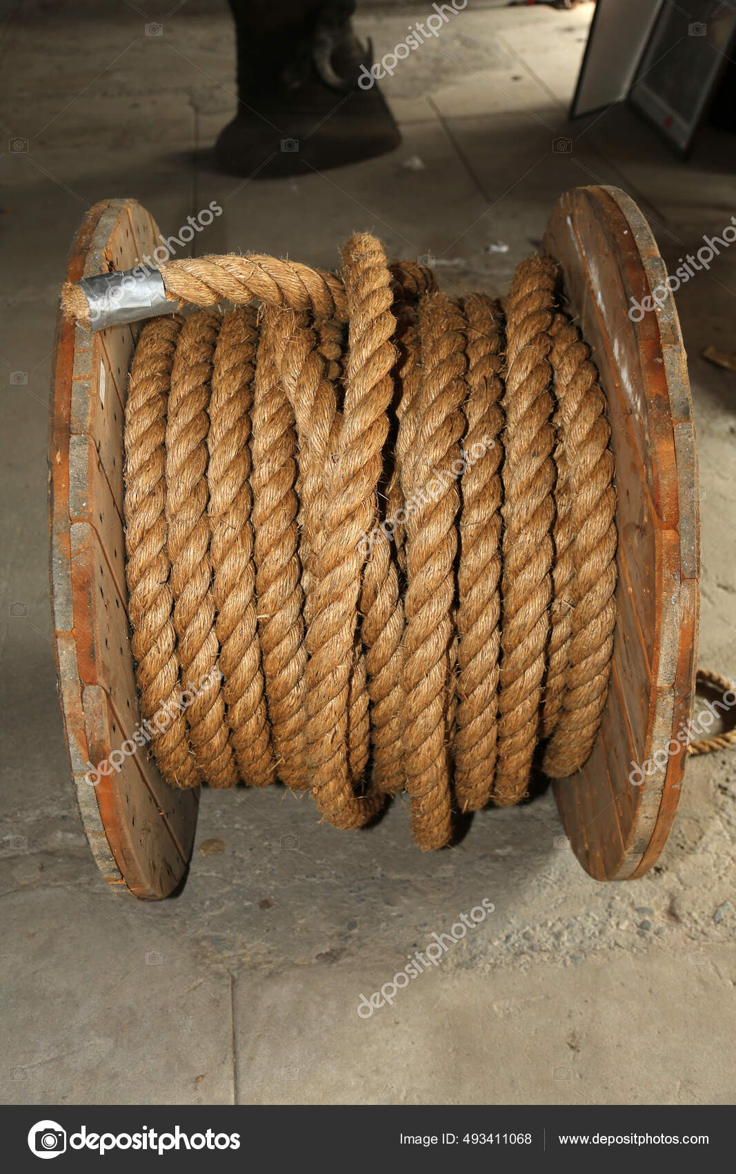 Rope Rope Woven Strong Threads Wound Spool Spool Rope Hemp — Stock ...