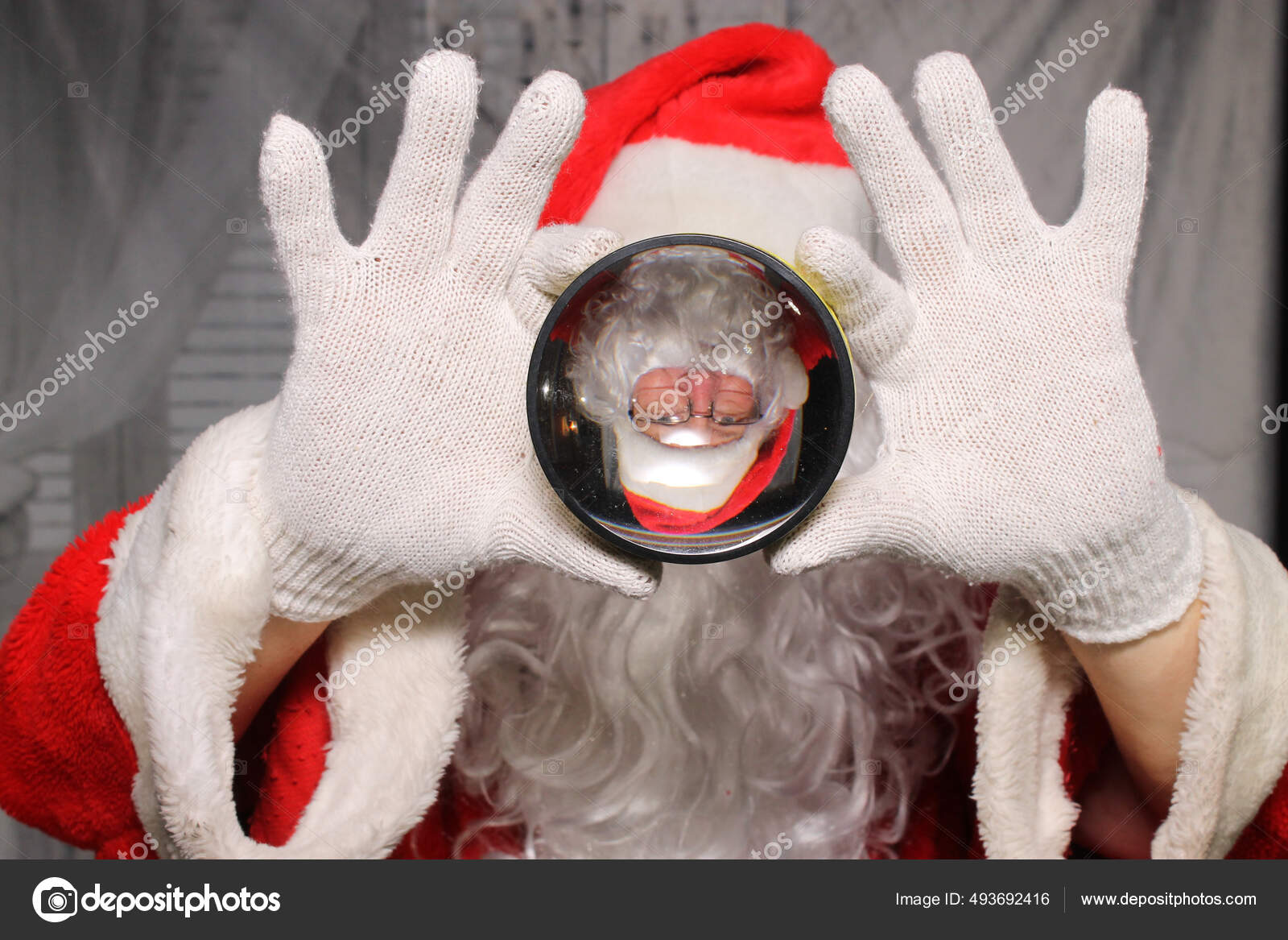 Christmas Santa Claus Photo Booth Santa Poses Photo Booth Santa Stock ...