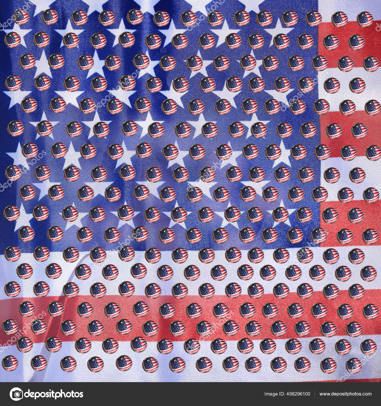 American Flag Reflection Water Drops Refraction Phenomena American Flag ...