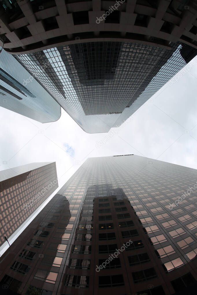 Skyscrapers seen from the ground up. Sky Scrapers photographed through ...