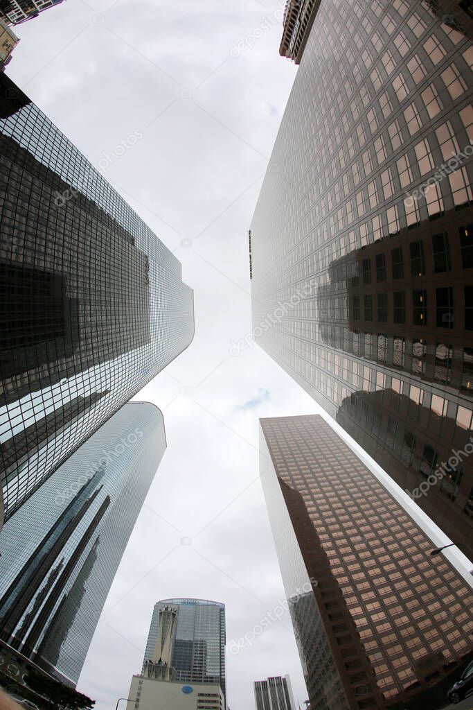 Skyscrapers seen from the ground up. Sky Scrapers photographed through ...