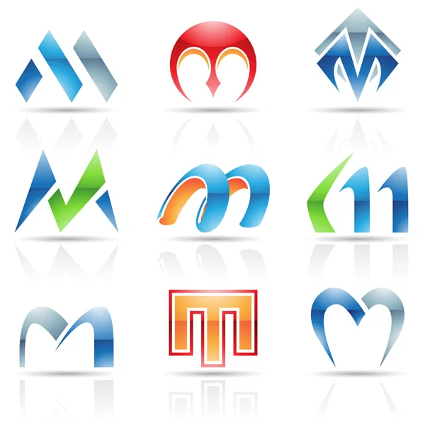 Glossy Icons for letter M — Stock Vector © cidepix #10178298