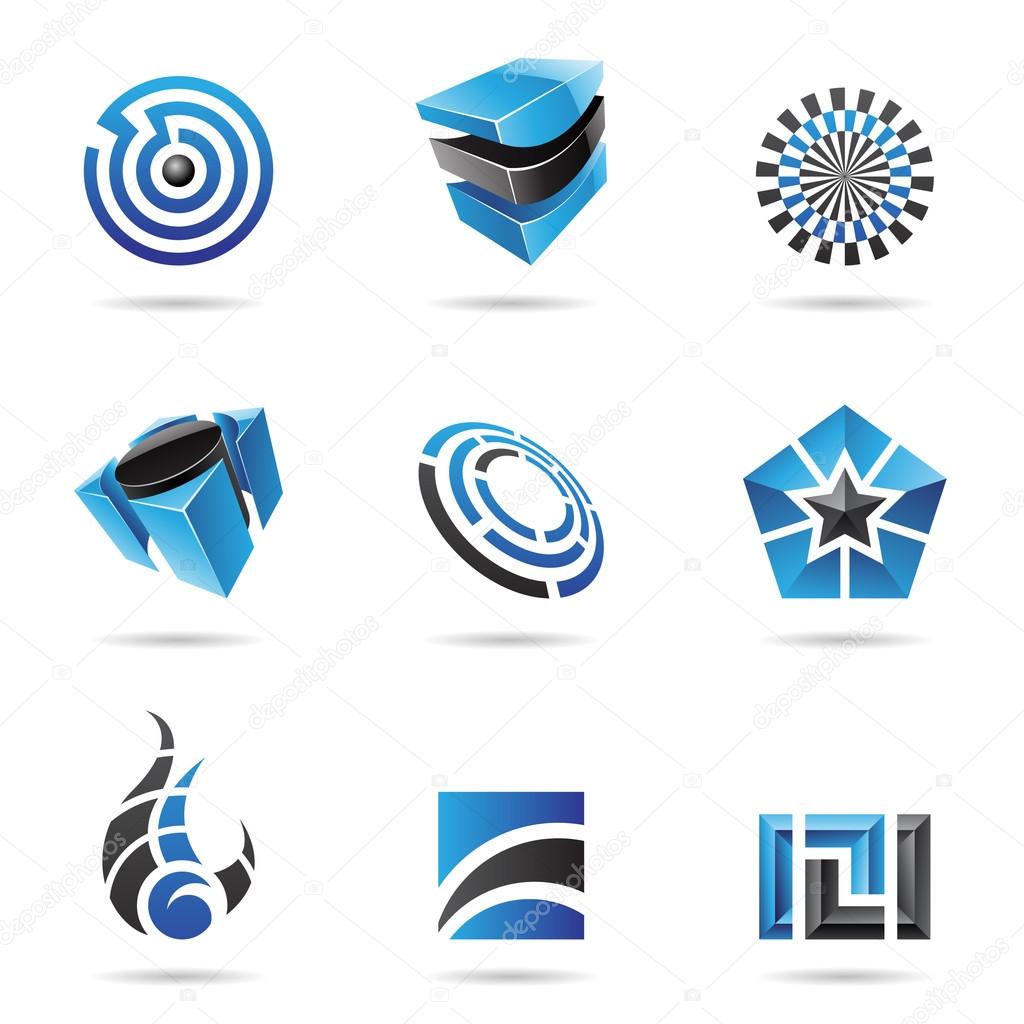 Abstract blue and black Icon Set 16 Stock Photo by ©cidepix 121679100
