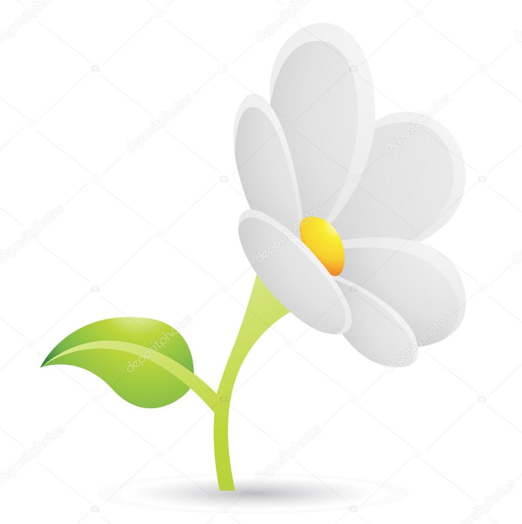 White Daisy Flower Icon — Stock Photo © cidepix #121686530