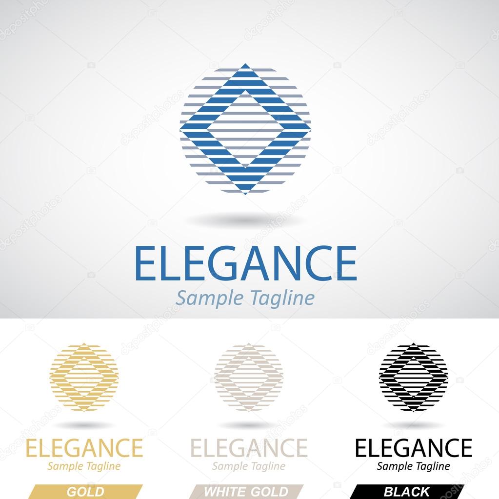 Round and Square Logo Icon with Striped Pattern Stock Vector Image by ...