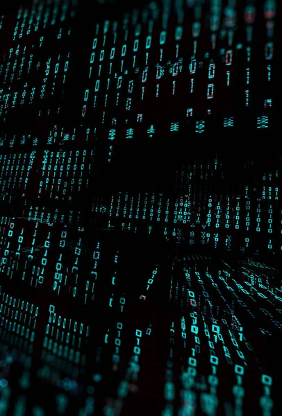 Matrix concept and binary code.Virtual data transfer.3d illustration.abstract 3d background ...